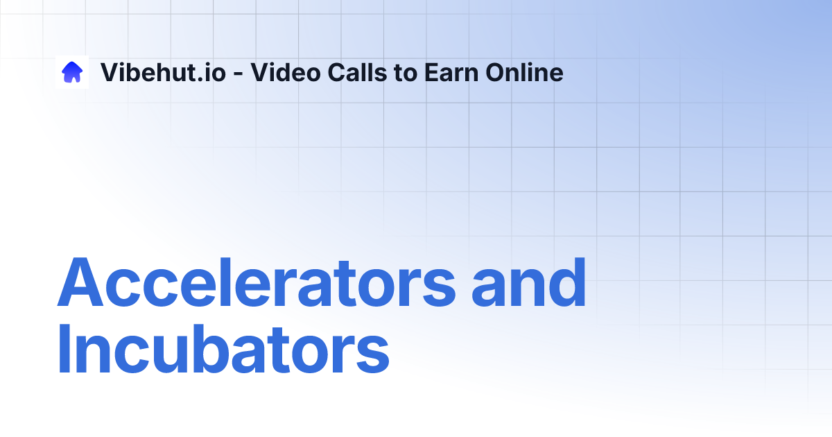 Accelerators and Incubators | Vibehut.io - Video Calls to Earn Online